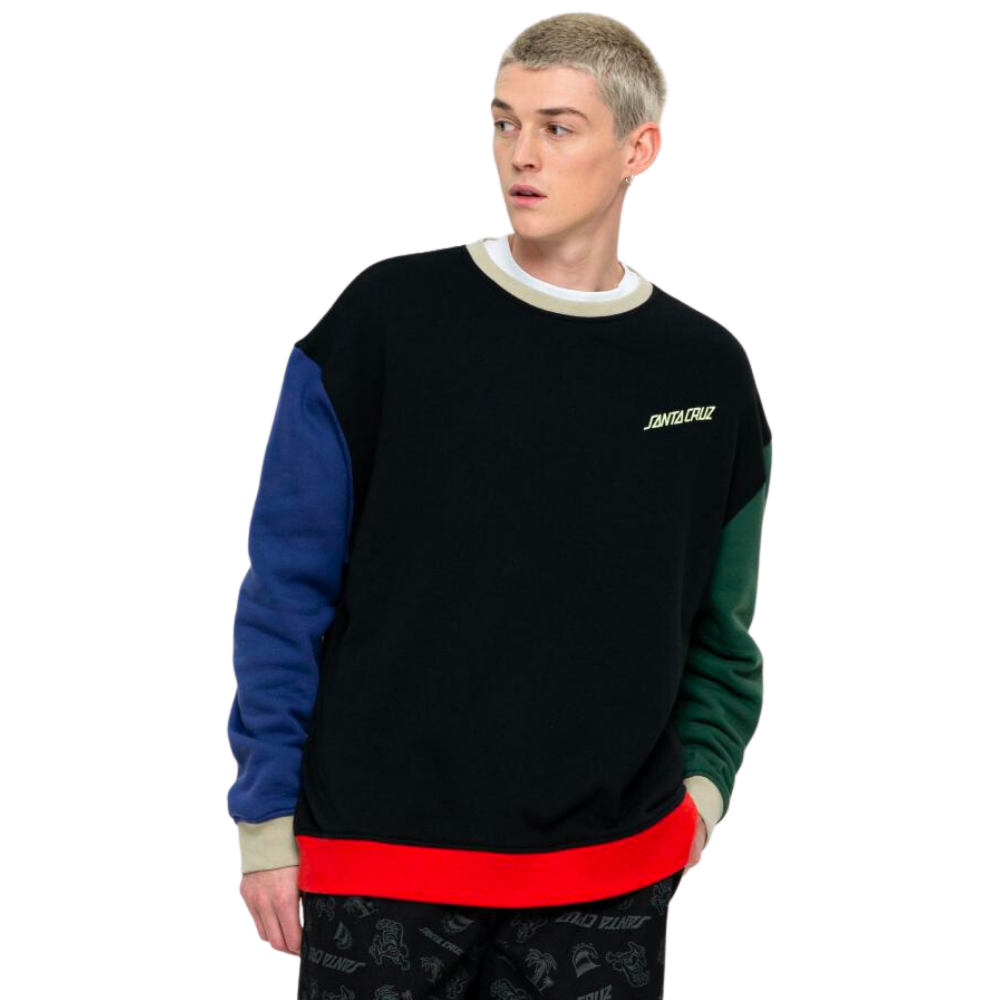 Santa Cruz Shadowless Crew Sweater Cedar/Multi – Stoked Boardshop