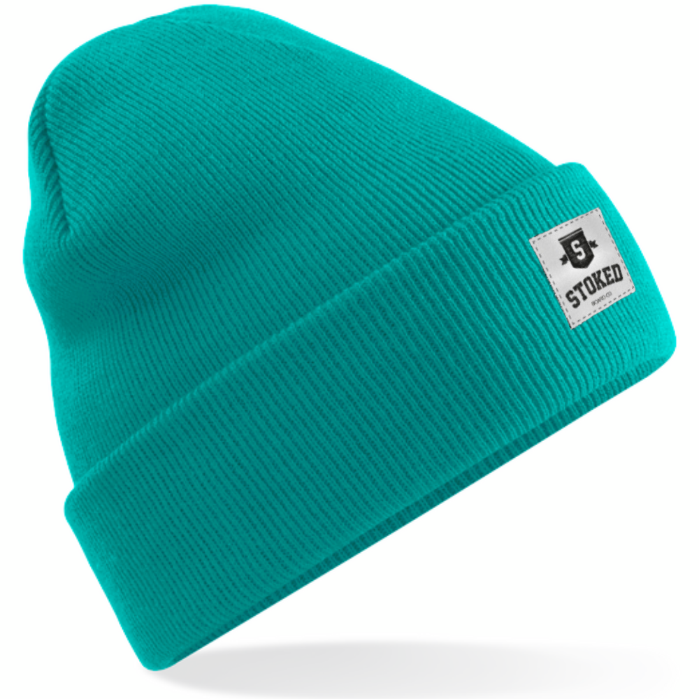 Stoked Board Co Original Cuffed Shield Beanie Emerald – Stoked Boardshop