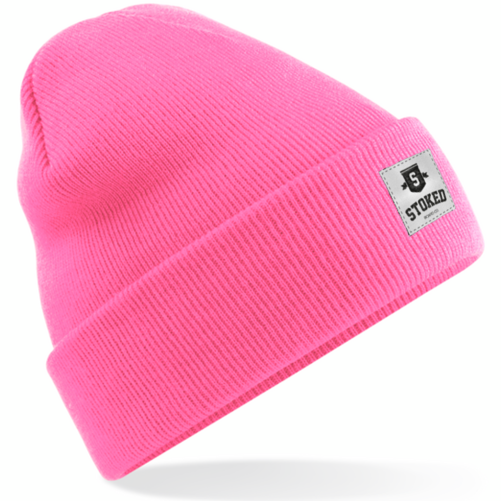 Stoked Board Co Original Cuffed Shield Beanie True Pink – Stoked Boardshop