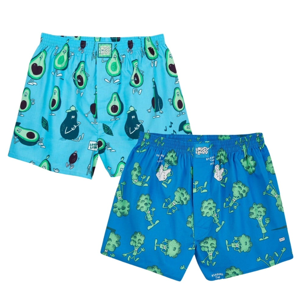 Lousy Livin Avocado & Broccoli 2pack Boxershorts Healthy Blue – Stoked ...