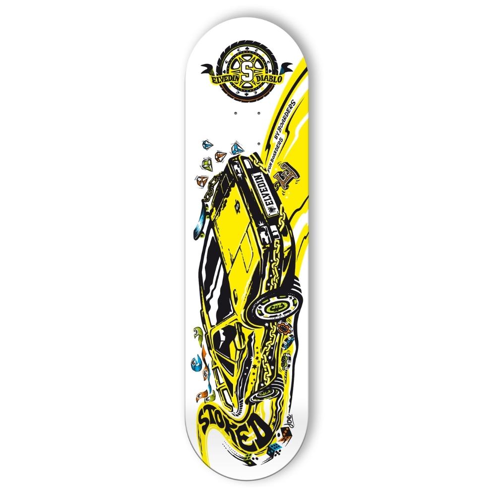 Stoked Board Co Stoked Elvedin Diablo Yellow Skateboard Deck – Stoked ...