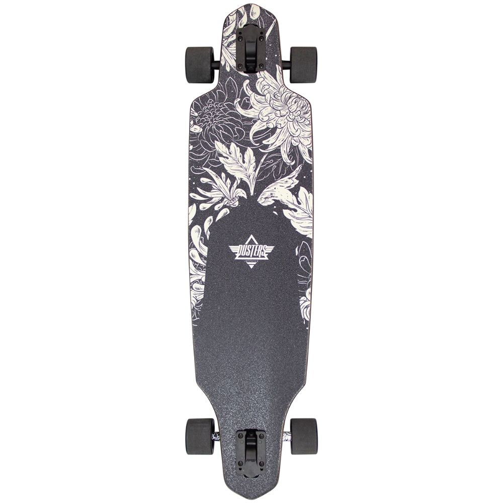 Dusters Channel Blooming Black/White 38" Complete Longboard – Stoked ...